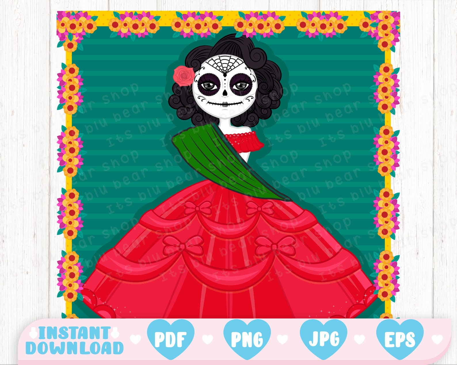 Little Catrina Svg Sugar Skull Svg Sugar Skull Cut File Day - Etsy
