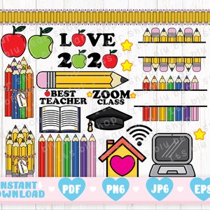 School Bundle SVG Files, Back to School PDF, Teacher EPS, Teacher ...