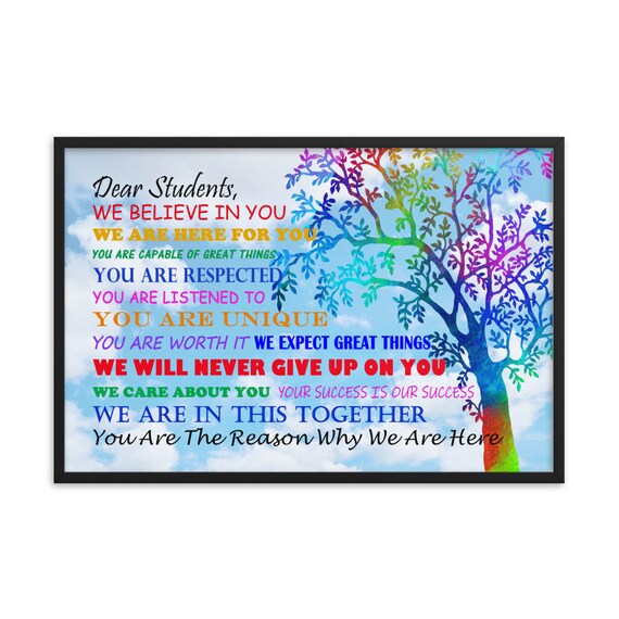 Dear Students We Believe in You We Are Here for You School | Etsy
