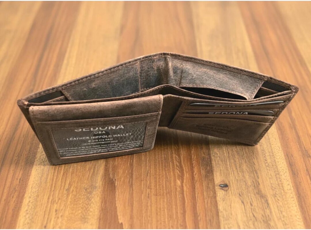 Buffalo Leather Wallet With Hidden Cash Compartment - Etsy