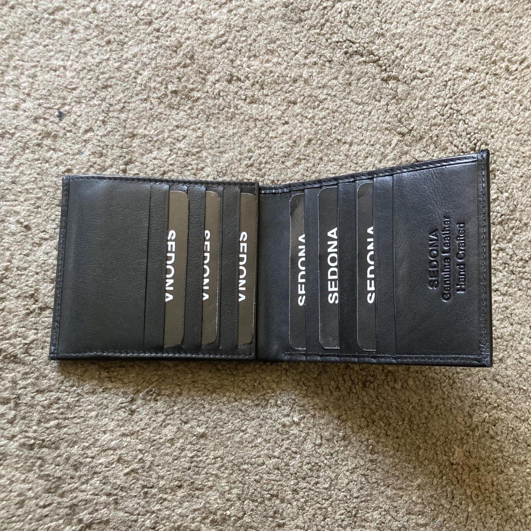 SEDONA® Luxury Leather Bifold Wallet With Side Flap, Ample Card Storage ...