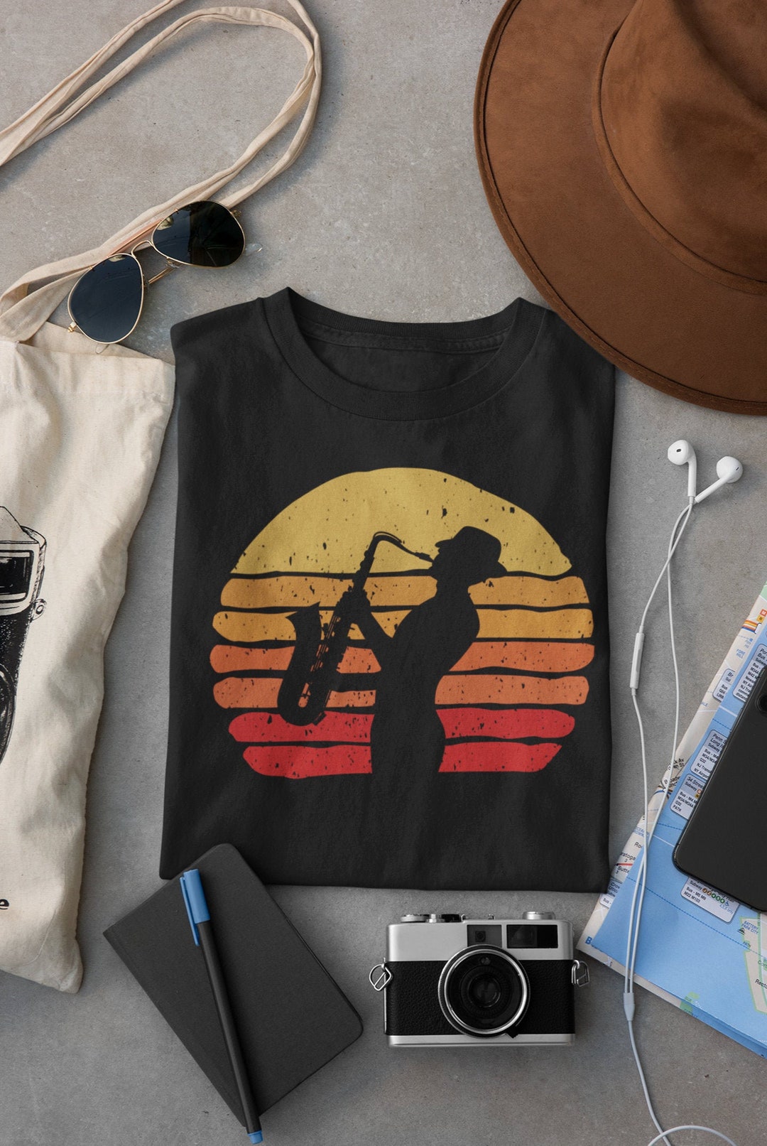 Retro Vintage Saxophone Player Saxophone Musical Instrument - Etsy