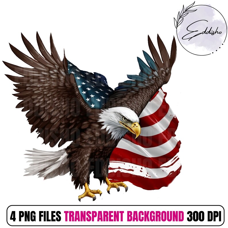 Eagle Flag PNG Patriotic USA Eagle Flag Clipart Pngeagle Flag - Etsy