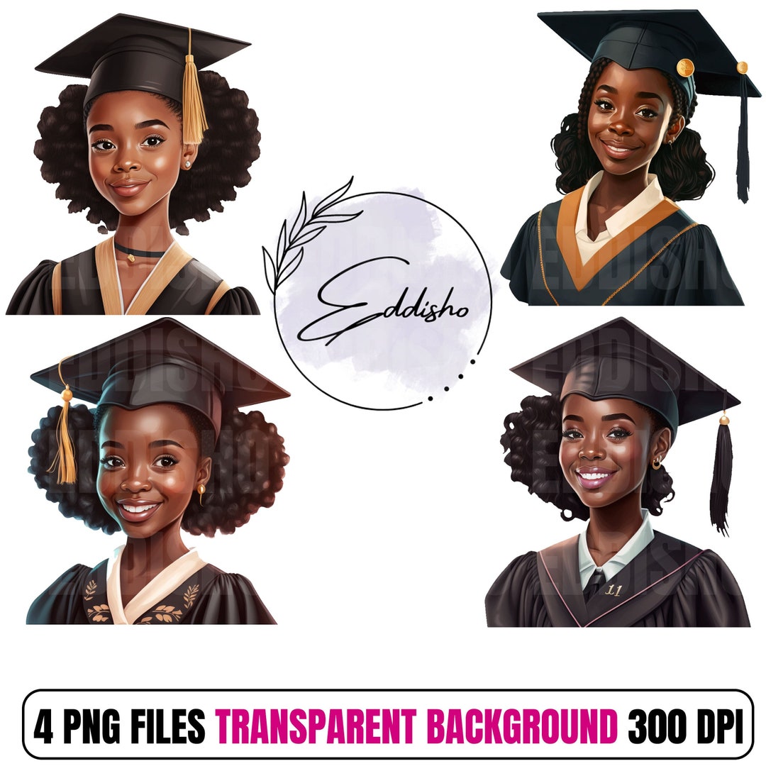 Beautiful Brown Girl Graduating Girl PNG girl Clipart - Etsy