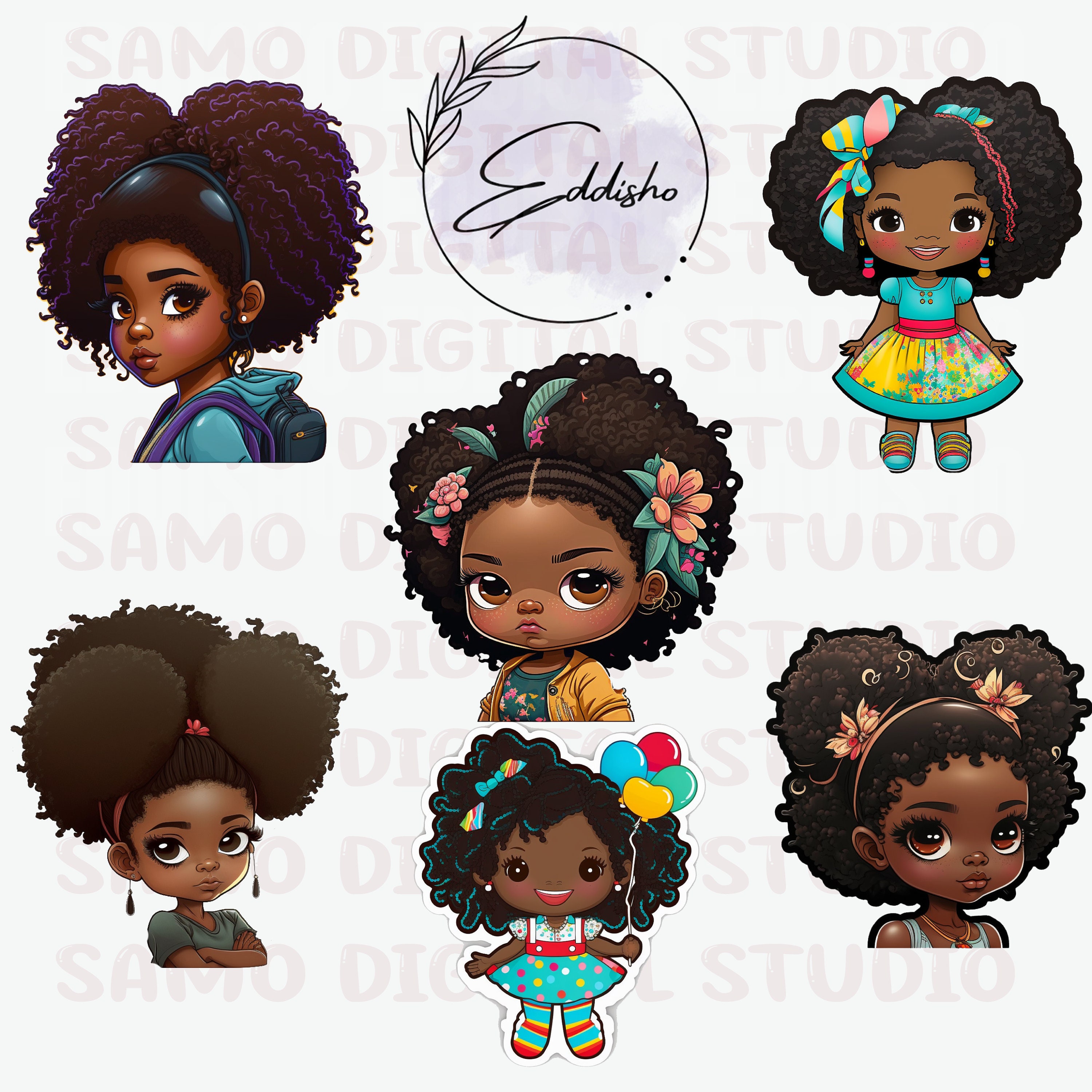 Сute Little Girl Stickers girl Clipart girl PNG Little - Etsy