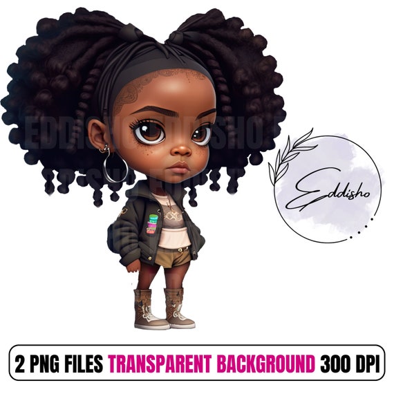 Little Black Girl Cartoon Character