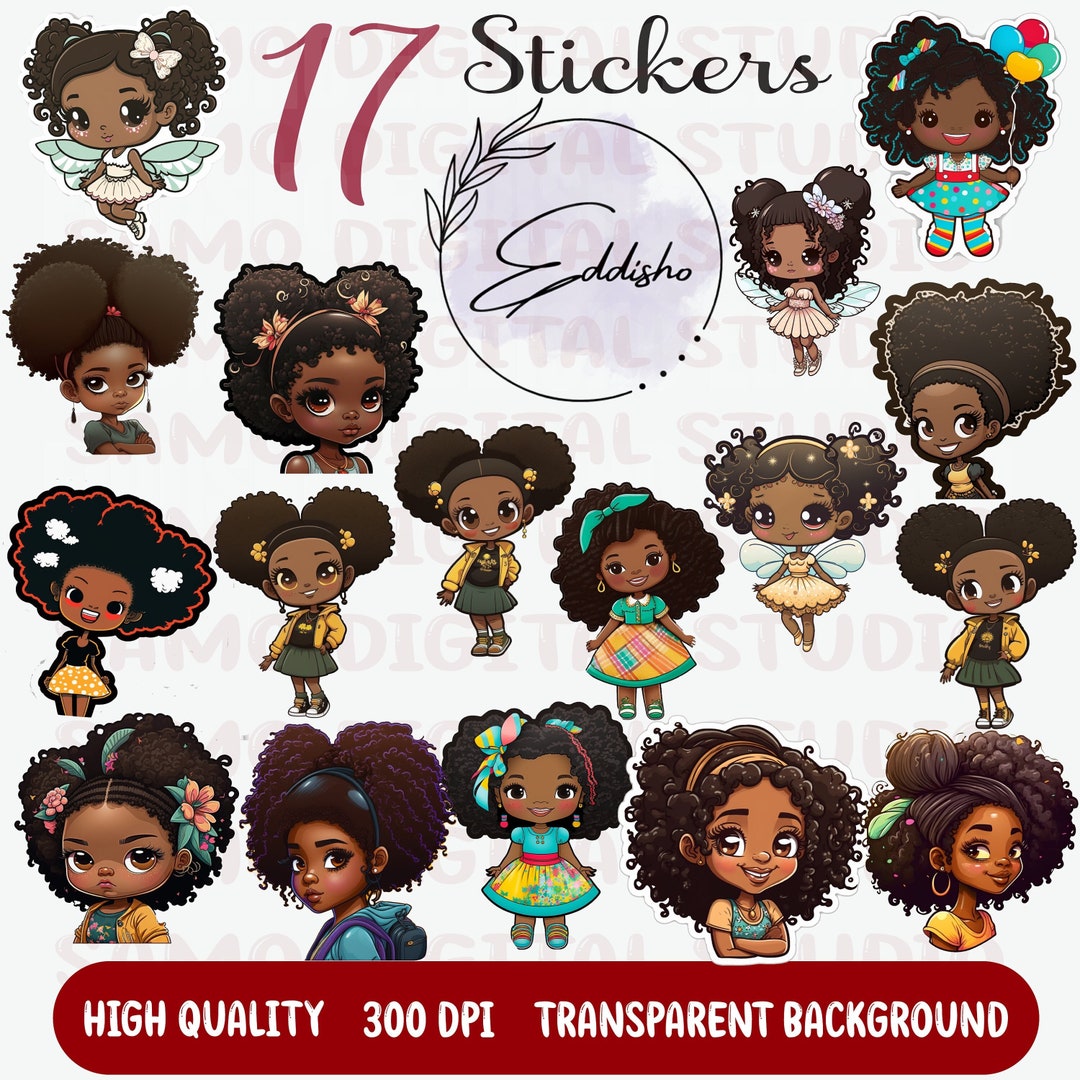 Сute Little Girl Stickers girl Clipart girl PNG Little - Etsy