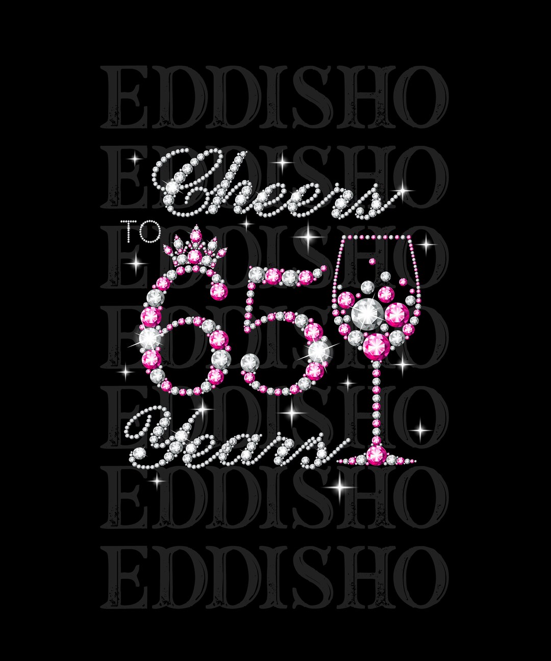 PNG File: Cheers to 65 Years, 65 Years Old Birthday Purple Crown Purple ...