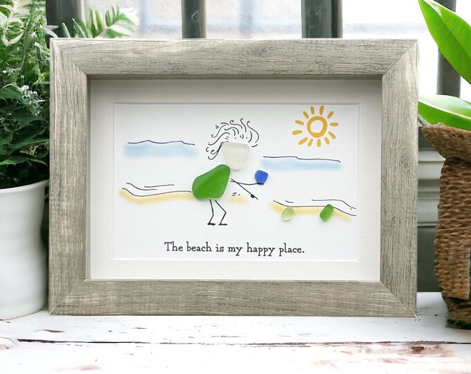 Sea Glass Art Gift| Unique Seaglass Present Beach Birthday| Cute Unique ...