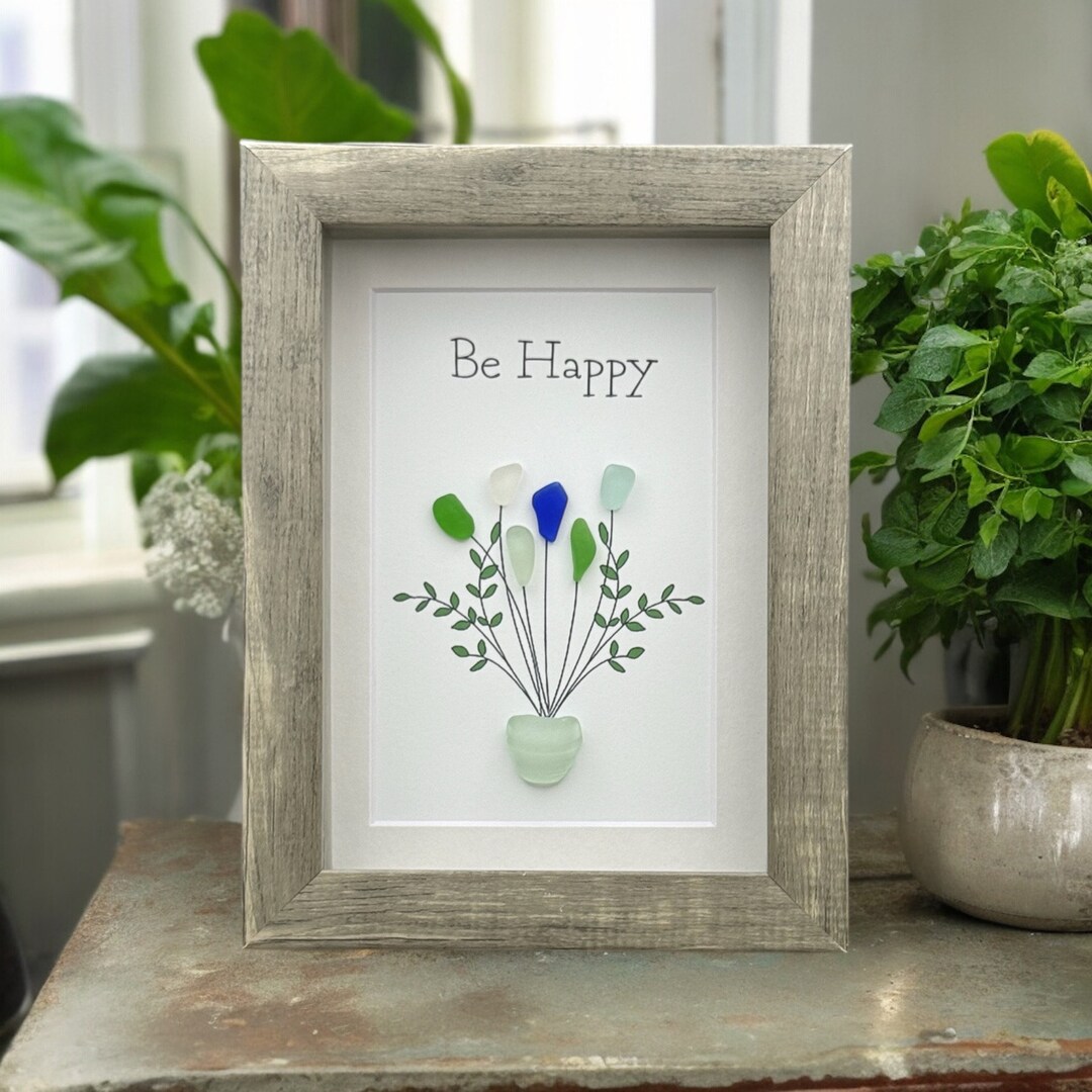Sea Glass Art Gift| Unique Seaglass Present for Birthday| Cute Unique ...