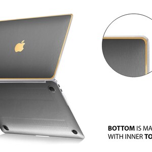 New MacBook M1, M2 Air, M1 Max MacBook Pro Black Leather Satin Gold ...
