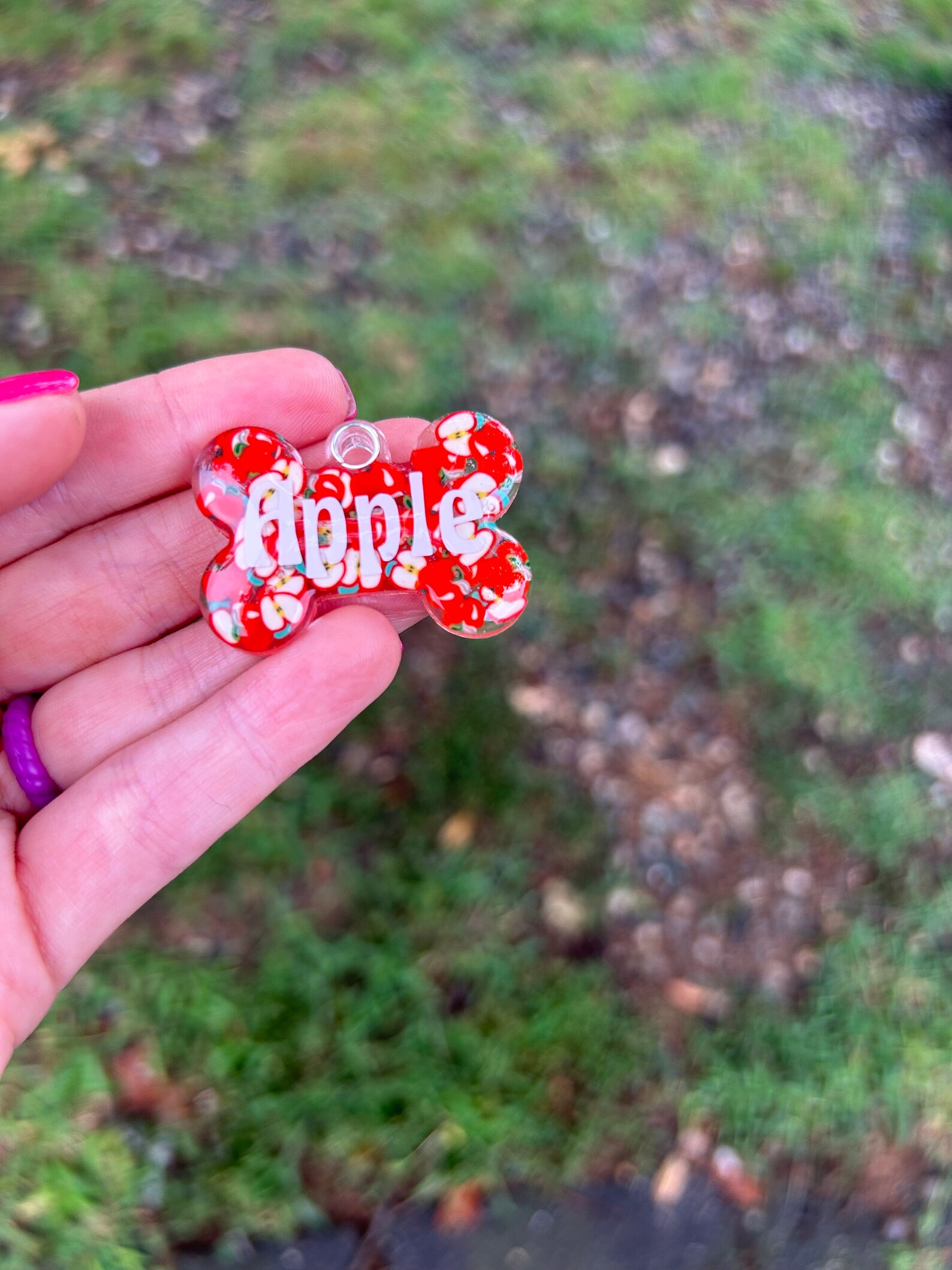 Apple Slice Pet ID Tag, Resin Dog ID Tag, Pet ID Tag, Resin Pet Tag ...
