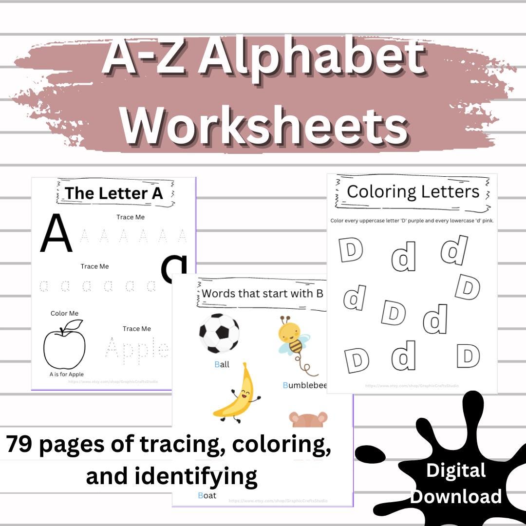 A-Z Alphabet Worksheets, Letter of the Week, Educational Handouts ...