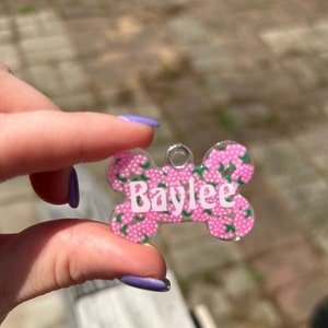 Pink Fruity Pet ID Tag, Resin Dog ID Tag, Pet ID Tag, Resin Pet Tag ...