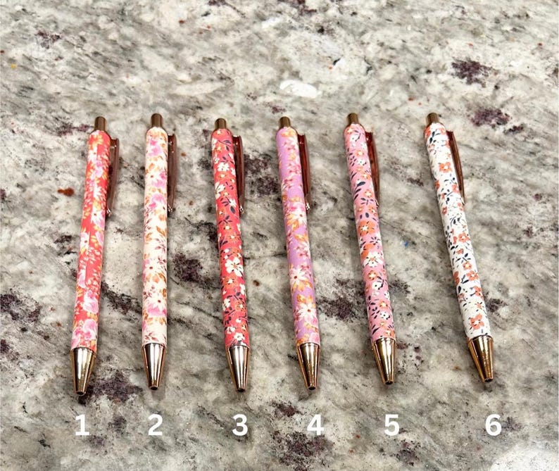 Floral Pens, Flower Ballpoint Pen, Vintage Flower Pen, Retractable ...