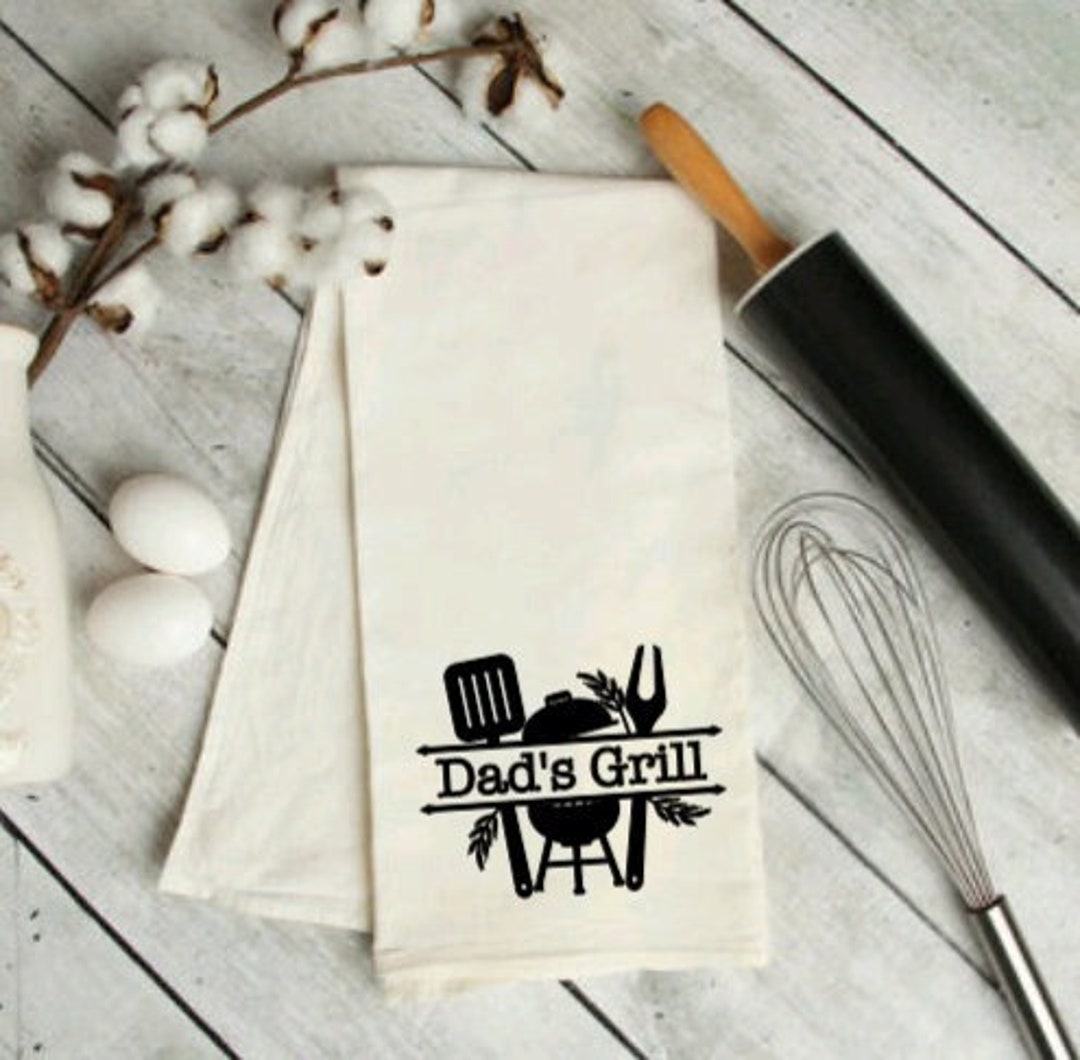 Grill Tea Towel, Personalized Tea Towel, Grilling Accessories, Custom ...
