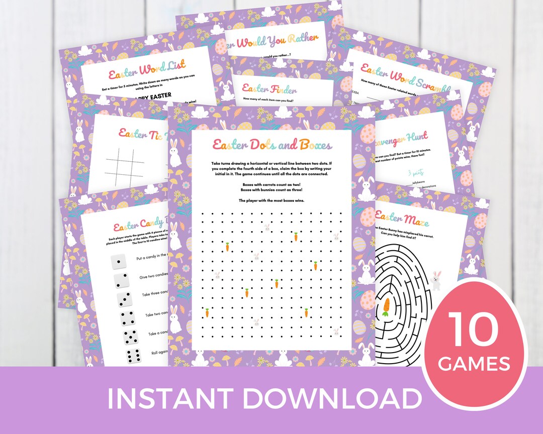 Printable Easter Game Bundle, Easter Games for Young Kids, Easter ...