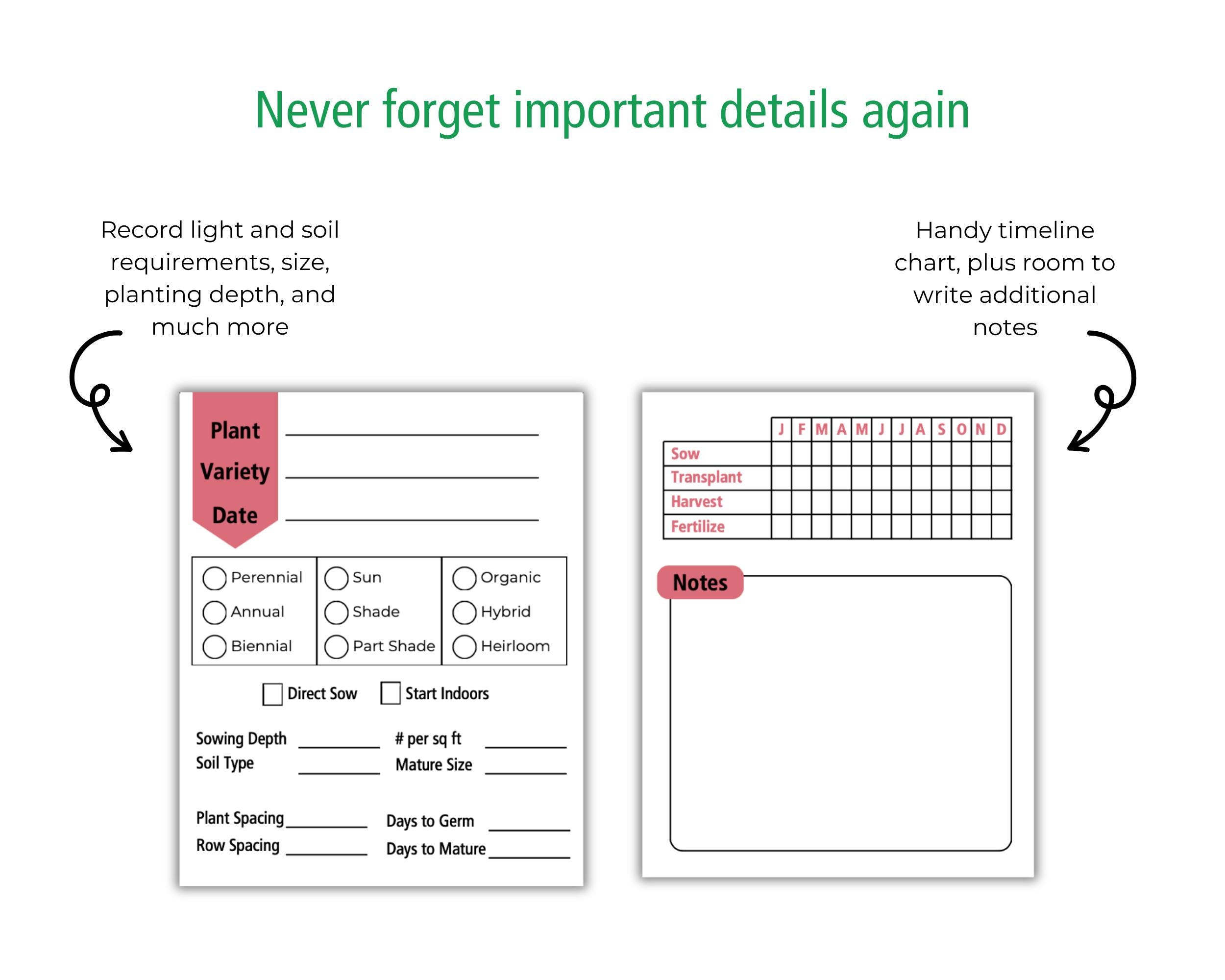 Seed Packets Gardening Printable, Seed Packet Info, Garden Essentials, Seed Packets Printable ...