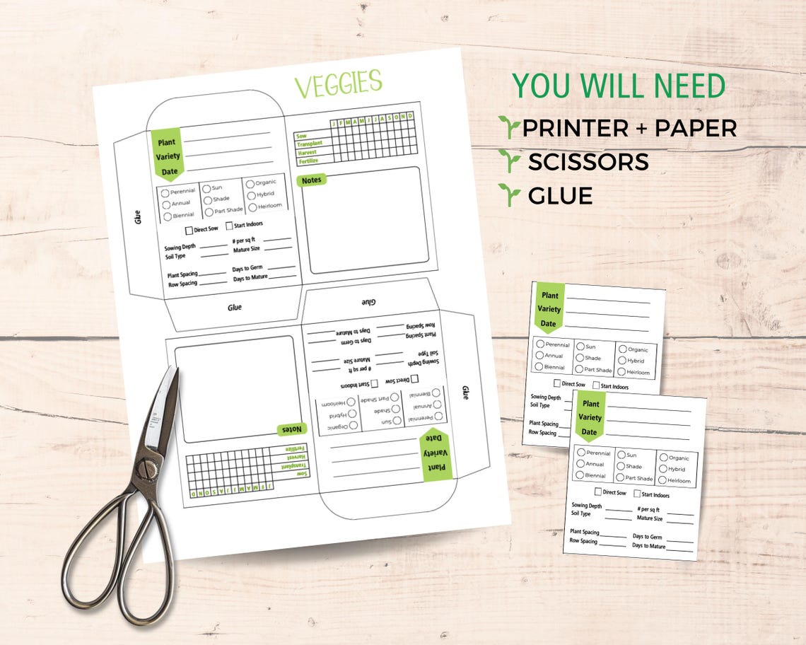 Seed Packets Gardening Printable, Seed Packet Info, Garden Essentials, Seed Packets Printable ...