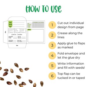 Seed Packets Gardening Printable, Seed Packet Info, Garden Essentials ...