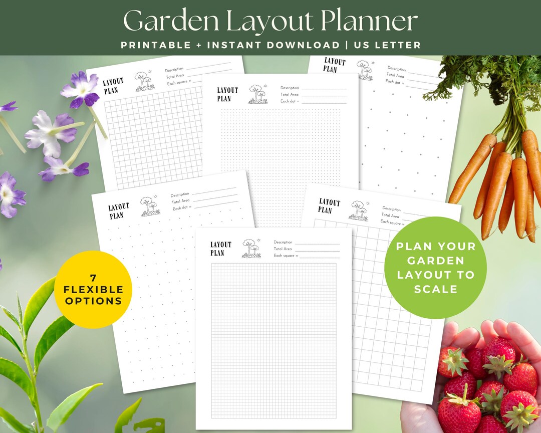 Garden Layout Planner, Printable Garden Planner Inserts, Garden Journal ...