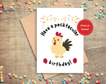 Happy Birthday Chicken Card Funny Chicken Card Friend Birthday Funny ...