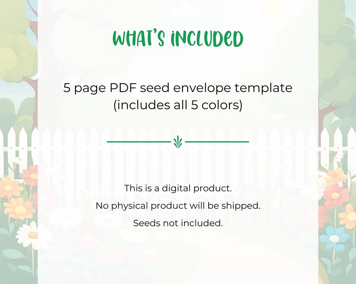 Seed Packets Gardening Printable, Seed Packet Info, Garden Essentials ...