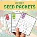 Seed Packets Gardening Printable, Seed Packet Info, Garden Essentials ...