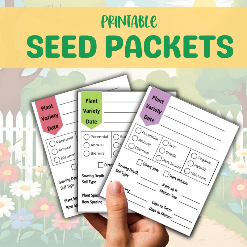 Seed Packet Template - Etsy
