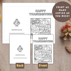 Thanksgiving Coloring Cards, Thanksgiving Coloring Pages Bundle ...