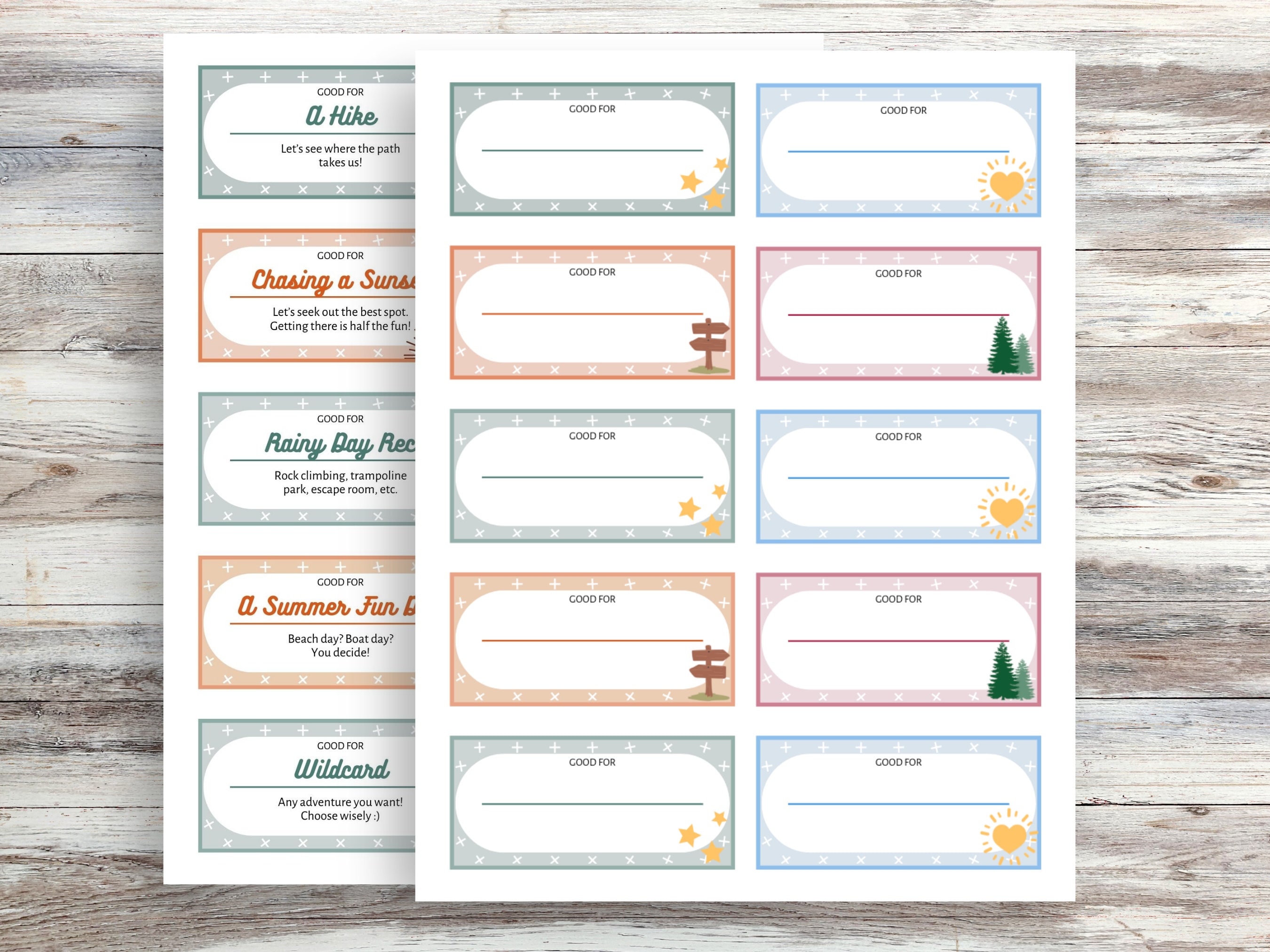 Adventure Coupons for Couples, Printable Gift for the Outdoor Lover - Etsy
