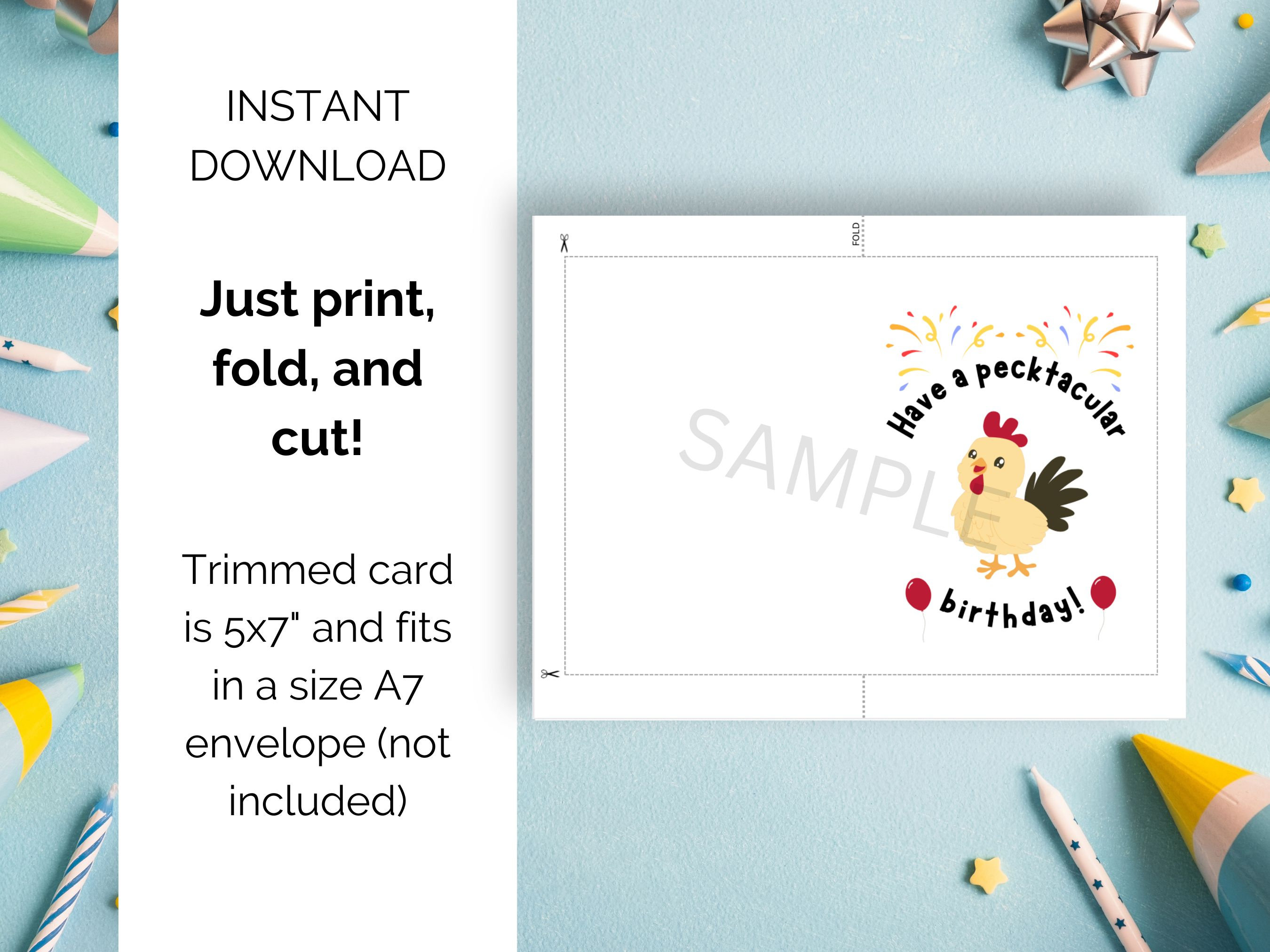 Chicken Birthday Card, Cute Birthday Card, Kids Birthday Card - Etsy