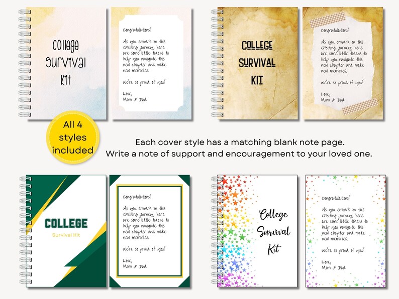 College Gift Card Book, Printable Open When College, College Survival ...