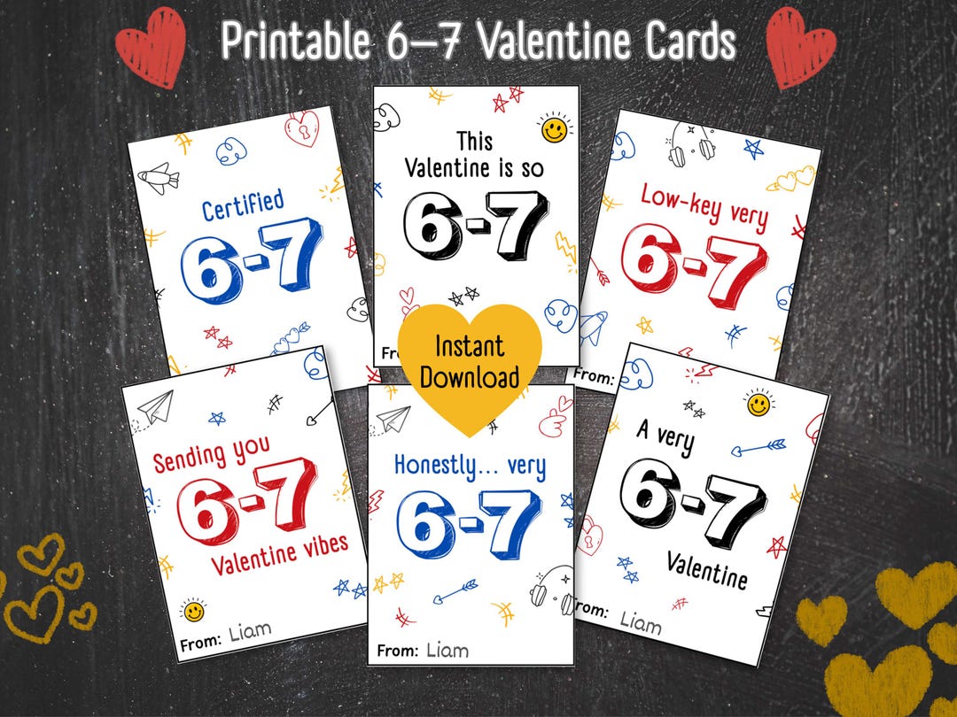 67 Valentines, Printable Class Valentine Exchange, Brainrot Valentines ...