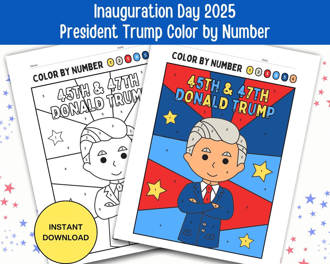 Inauguration Day Activity, Color by Number, Inauguration Day 2025 ...