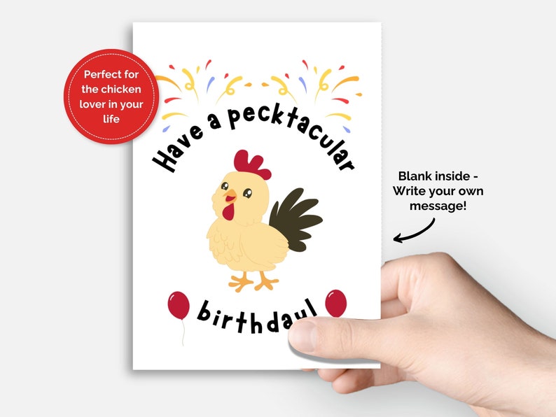 Chicken Birthday Card, Cute Birthday Card, Kids Birthday Card - Etsy