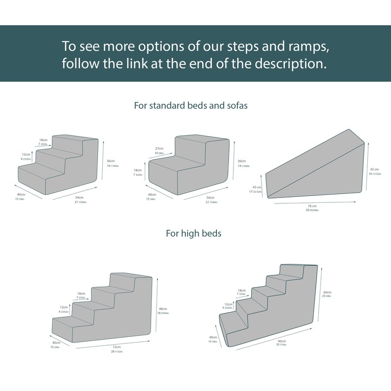 4-step Dog Stairs for High Bed | Velour Foam Pet Steps - Etsy