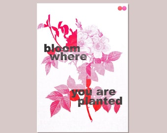 Bloom Where You're Planted / Folk Flowers / Printable / Digital ...