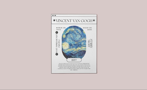 Vincent Van Gogh Starry Night Poster - Etsy
