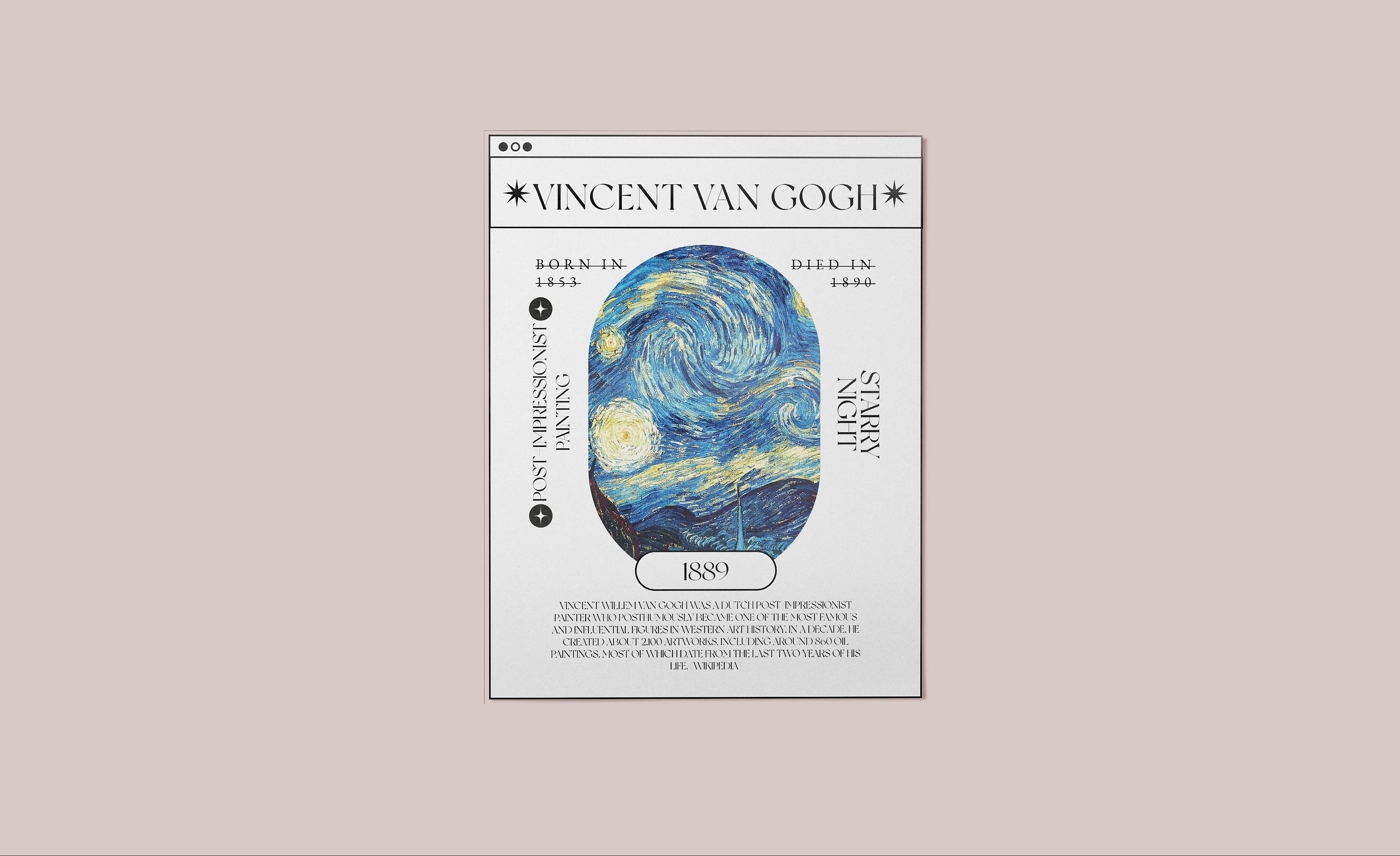 Vincent Van Gogh, Starry Night Poster - Etsy