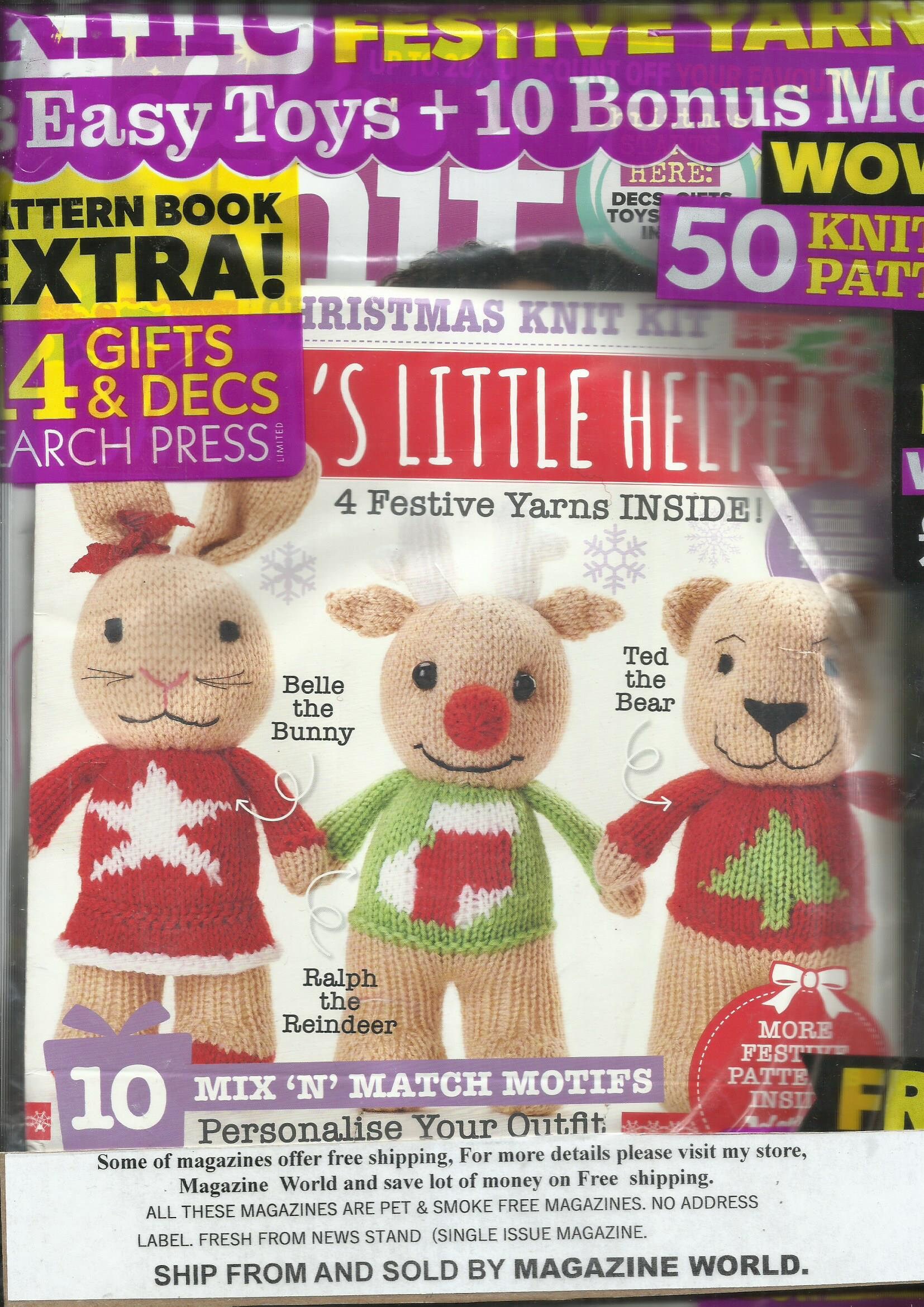 Let's Knit Magazine 3 EASY Toys 10 Bonus Motifs | Etsy