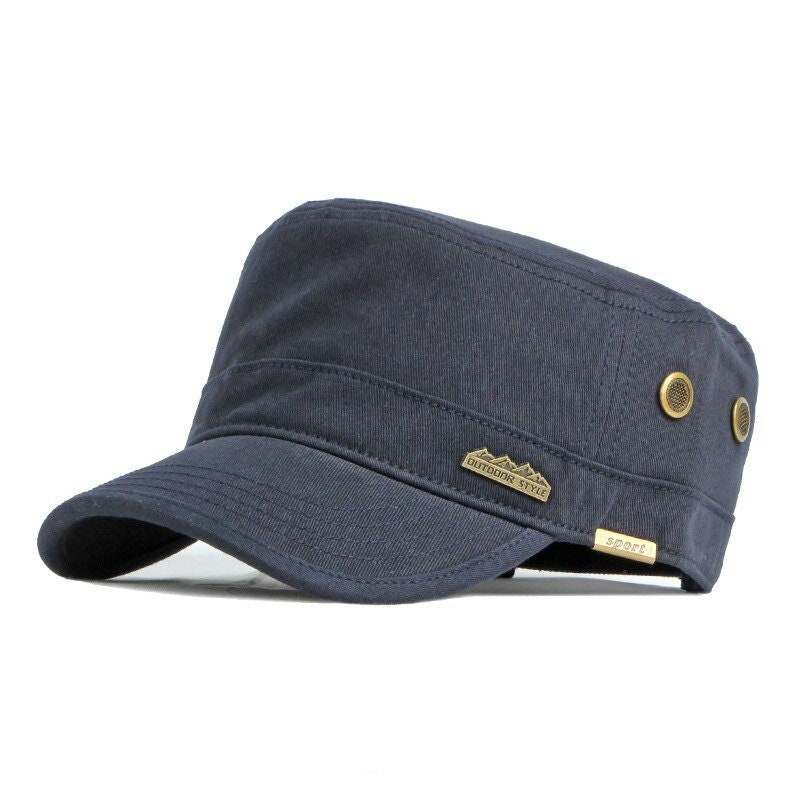 Cotton Military Caps-men Women Spring Summer Flat Top Military Caps ...
