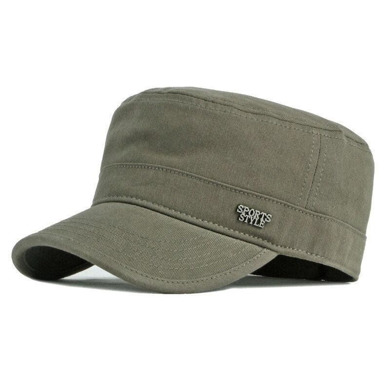 Cotton Military Caps-men Women Spring Summer Flat Top Military Caps ...