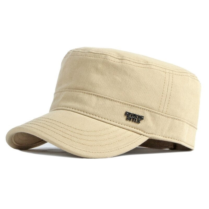 Cotton Military Caps-men Women Spring Summer Flat Top Military Caps ...