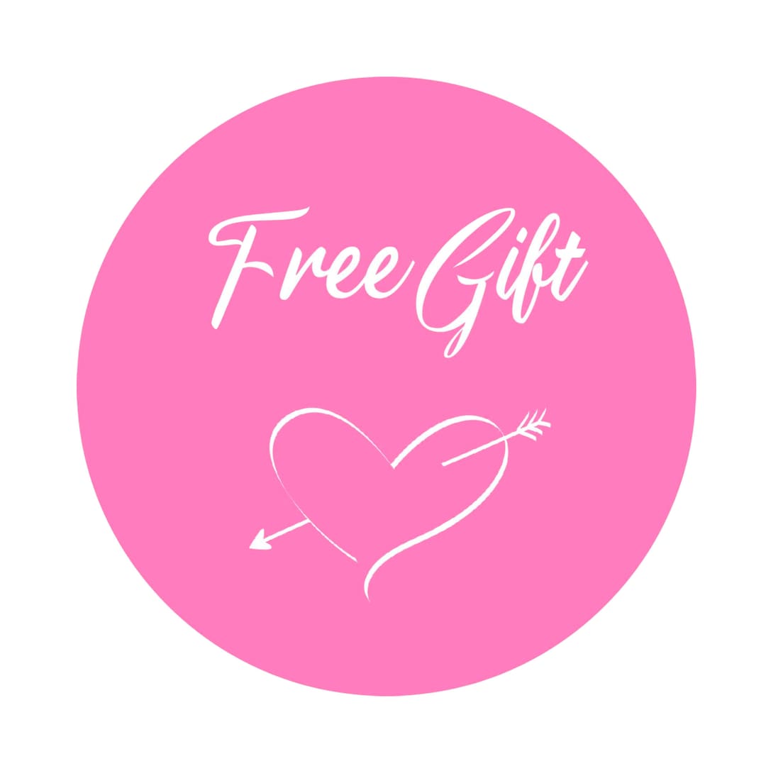 FREE GIFT STICKERS Pink With Heart round for Small - Etsy