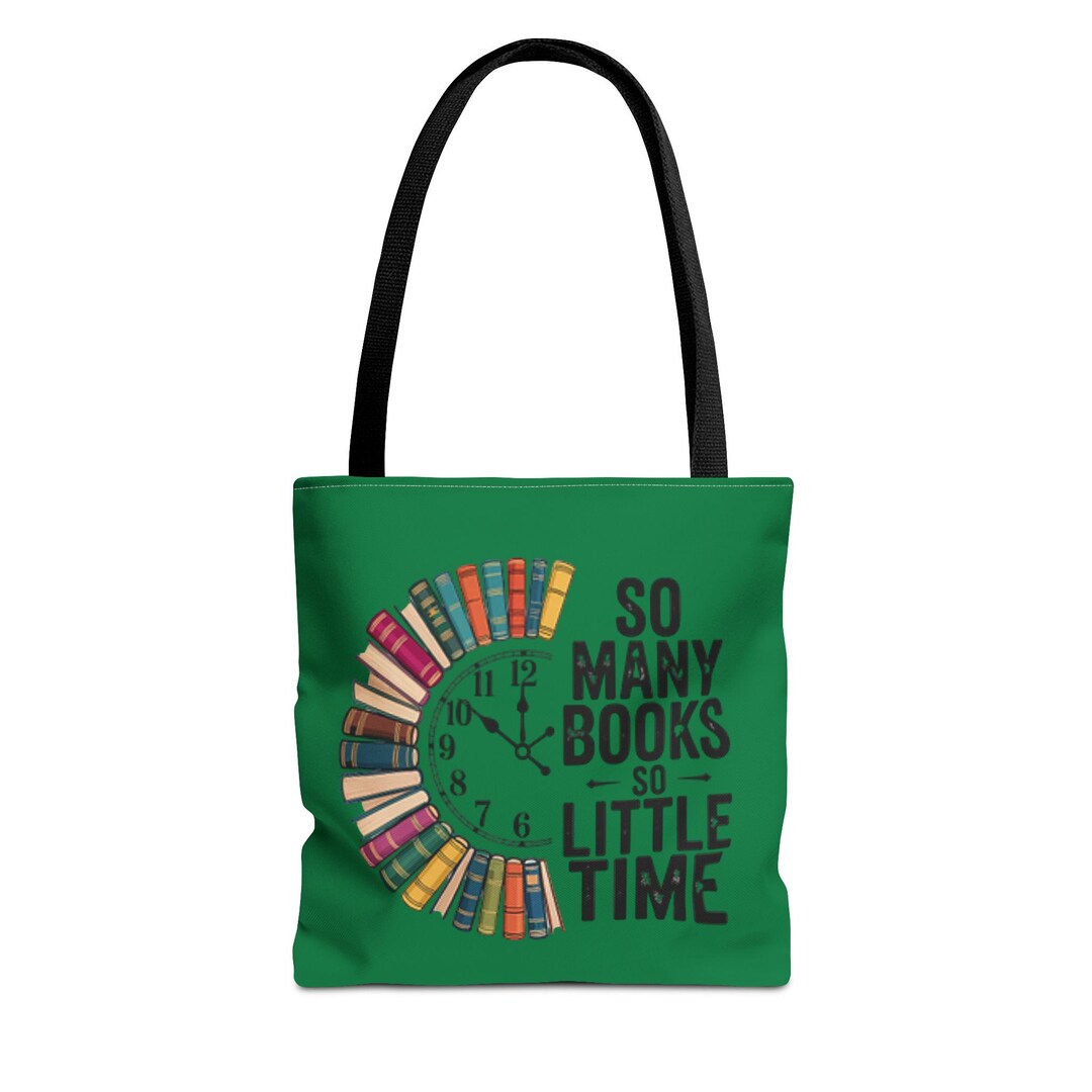 Book Lover's Tote Bag - 'so Many Books, so Little Time', Perfect for ...