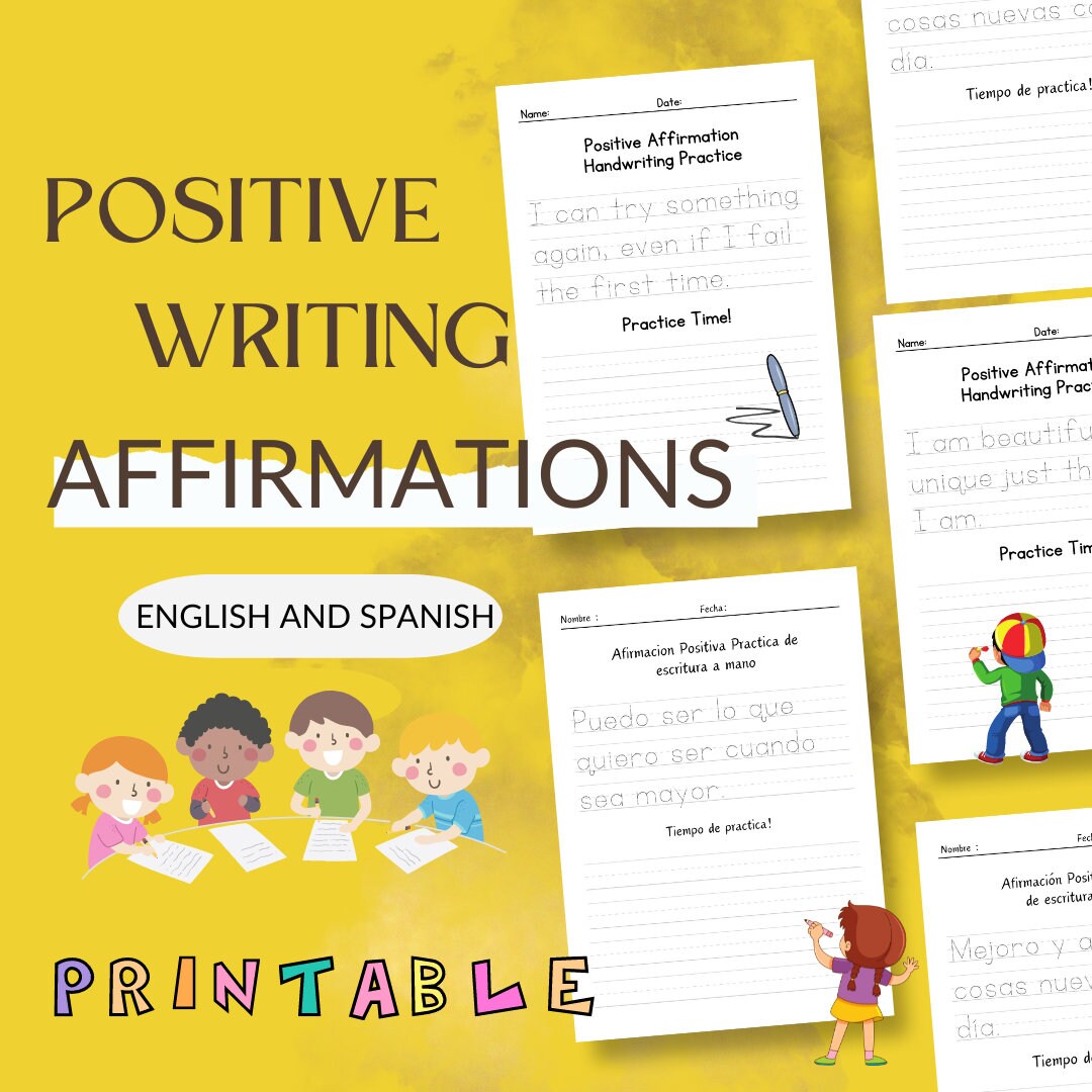 Positive Affirmation Worksheets, Classroom, Kids, Adults, Selfcare - Etsy