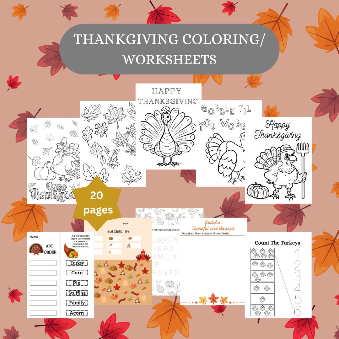Thanksgiving Coloring, Worksheets, Arts and Craft, Students and ...