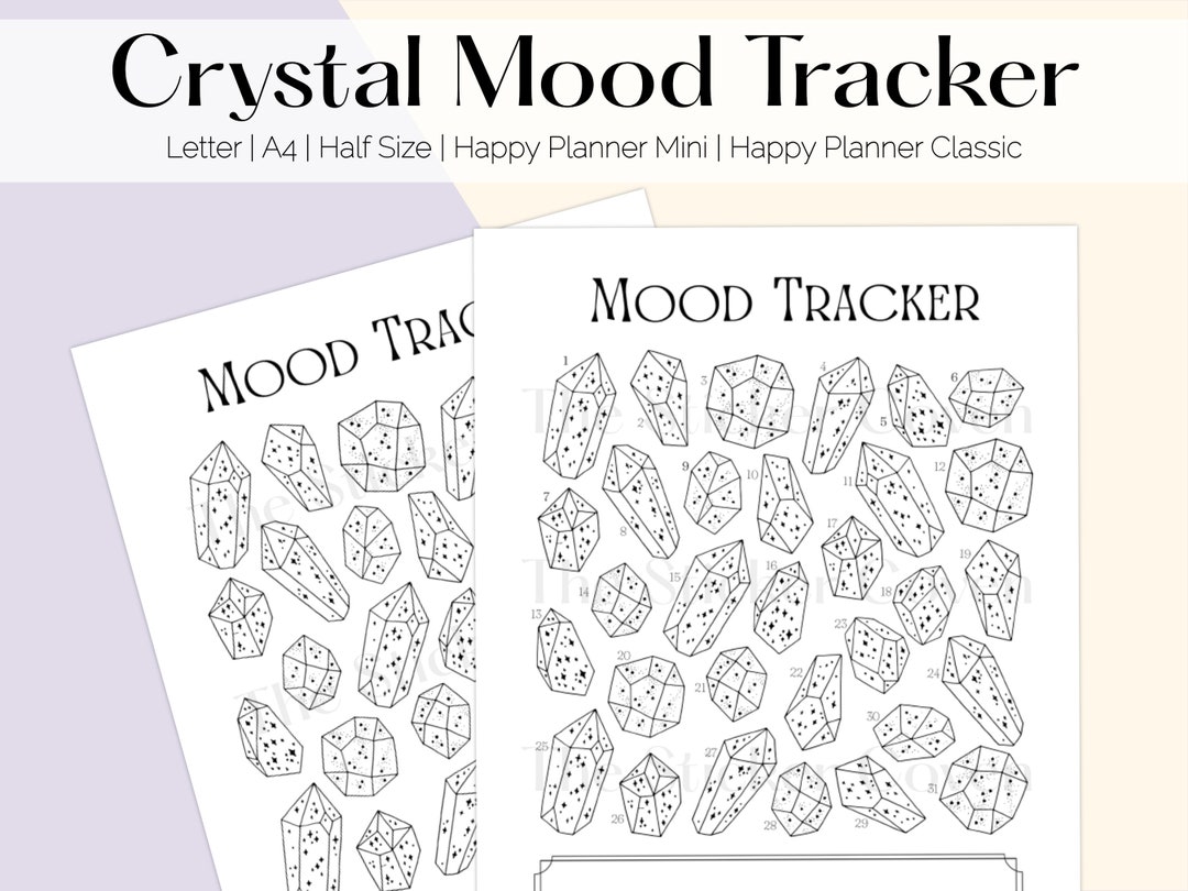 Printable Crystal Gem Mood Tracker for Bullet Journal Happy Planner ...