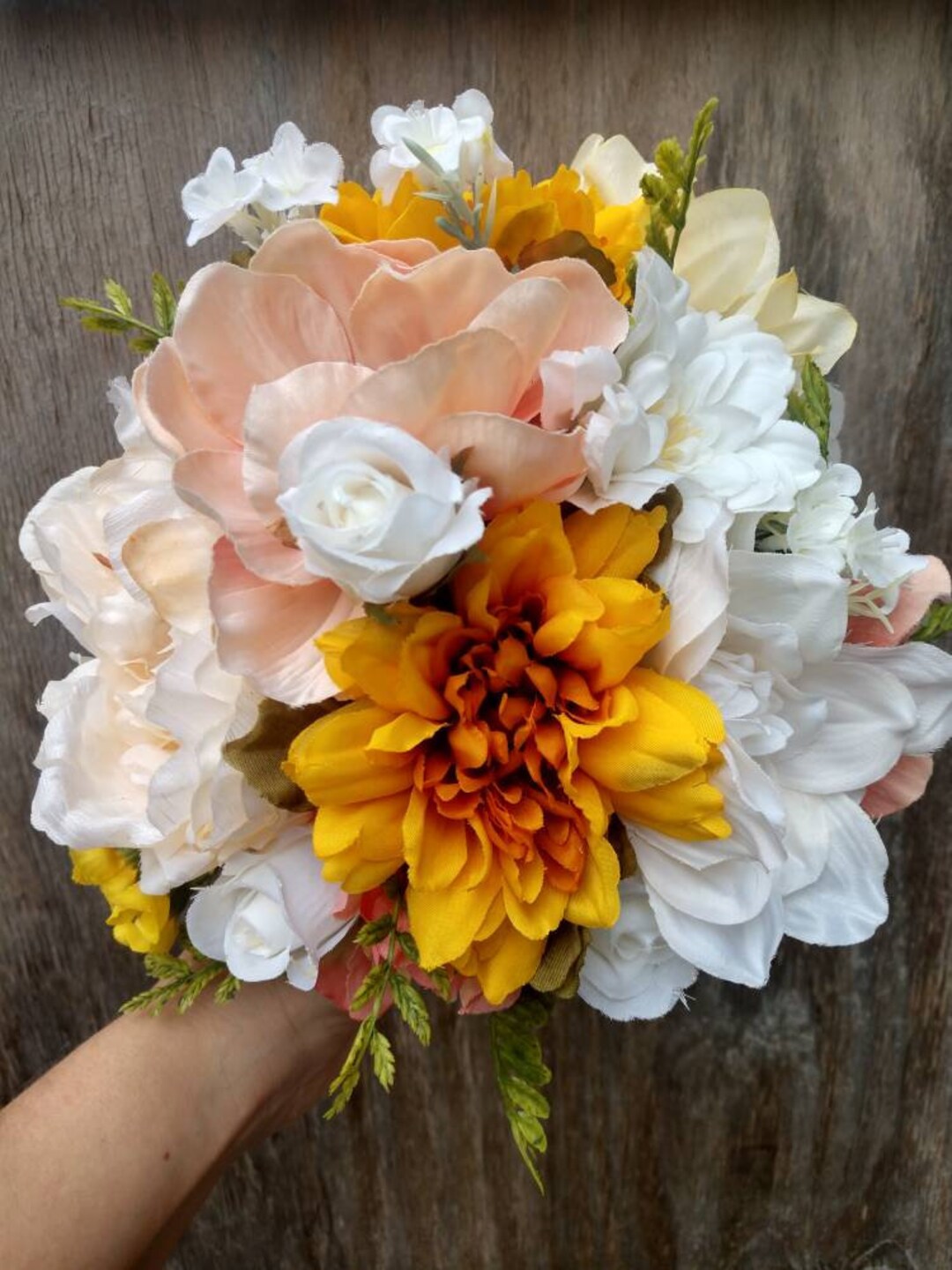 Wedding Bouquet, Sunset Peach Coral Rust Theme. Custom Corsage - Etsy